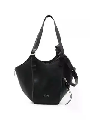 Loewe 2010-2026 Leather Hammock Flip Bag Satchel - Black