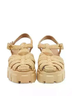 Prada Monolith Raffia Sandals