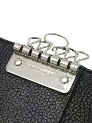 Saint Laurent 2000-2026 Grained Calfskin Sac De Jour 6 Key Holder - Black