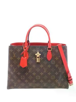 LOUIS VUITTON 2018 Monogram Flower Tote Satchel - Brown