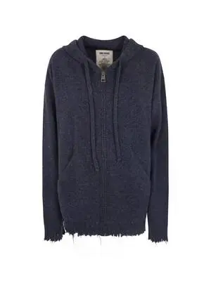 UMA WANG Distressed Zip-up Hoodie - Grey