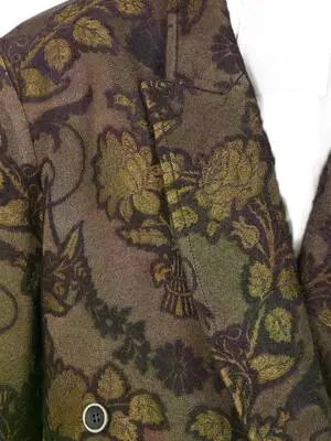 UMA WANG Floral-jacquard Double-breasted Coat