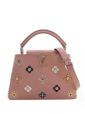 LOUIS VUITTON 2019 Taurillon Mechanical Flowers Capucines Bb Satchel - Pink