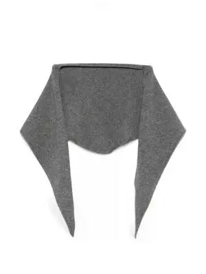 BEYOU Fine-knit Triangular Scarf - Grey