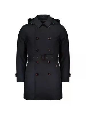MOORER Belted Hooded Jacket - Blue