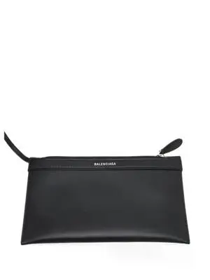 Balenciaga 2015-2026 Leather Navy Cabas S Tote Bag - Black