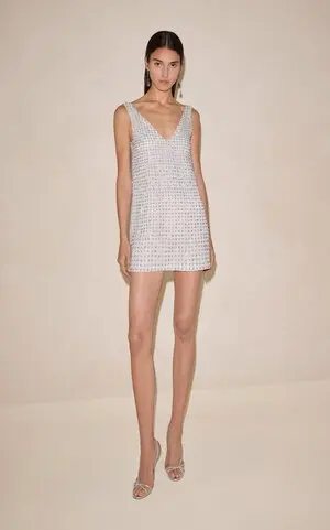 Alexis Clement Silk Organza Mini Dress - White