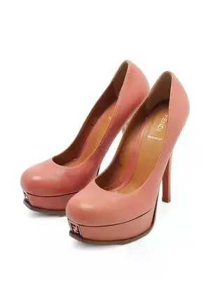 Fendi Leather Round Toe Stiletto Pumps
