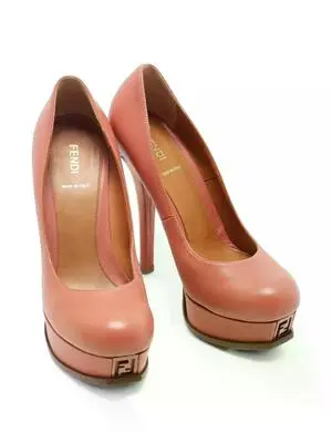 Fendi Leather Round Toe Stiletto Pumps