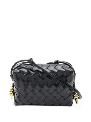 Bottega Veneta Bottega Veneta Mini Intrecciato Loop Cross Body Bag Black