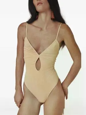 Johanna Ortiz Sundown Dust Cut-out Swimsuit - Neutrals