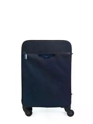 Santoni Textured Calf Leather Travel Suitcase - Blue