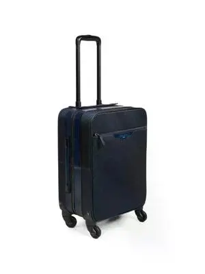 Santoni Textured Calf Leather Travel Suitcase