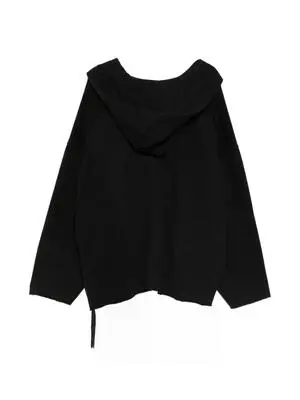 Rick Owens V-neck Asymmetric Hoodie - Black