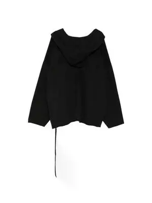Rick Owens V-neck Asymmetric Hoodie - Black