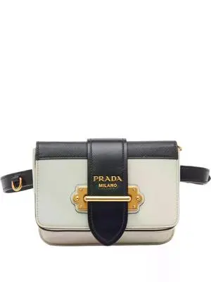 Prada Cahier Logo-detail Belt Bag - Neutrals