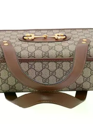 Gucci 2016-2026 Small Gg Supreme Horsebit 1955 Satchel Handbag - Neutrals