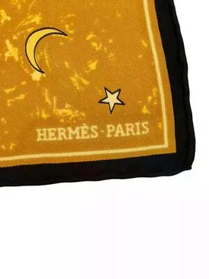 Hermès 1990-2010 Annee Des Etoiles Pocket Square Silk Scarf 45 Scarves - Yellow