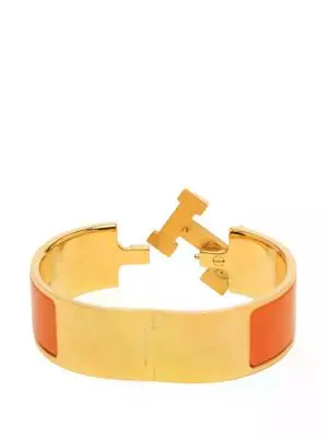 Hermès Wide Enamel Clic Clac H Bracelet Gm - Gold