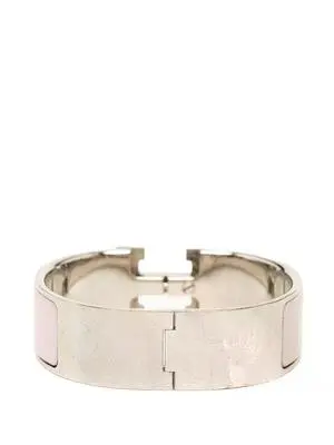 Hermès 2000-2026 Wide Enamel Clic Clac H Bracelet Pm Costume Bracelet - Pink