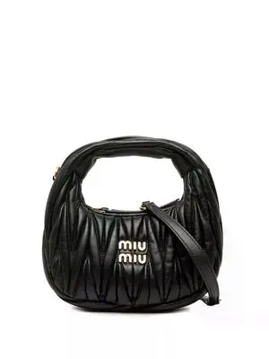 Miu Miu 2010-2026 Mini Matelasse Nappa Wander Bag Satchel - Black
