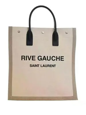 Saint Laurent 2020-2026 Mixed Fibers Rive Gauche North South Tote Bag - Brown