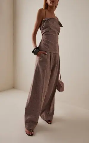 Rachel Comey Walford Pleated Linen-cotton Pants