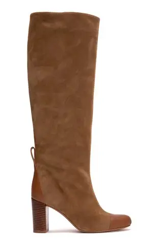 ODISSI Lia Suede Knee-high Boots - Tan