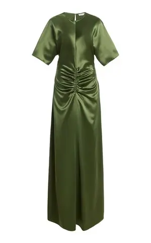 THIRD FORM Anchored Satin Maxi Dress - Olive