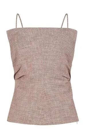 Rachel Comey Dillane Linen-cotton Top - Brown