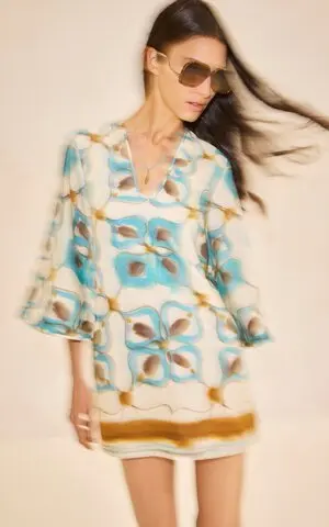 Alexis Lonie Linen-silk Mini Dress - Print