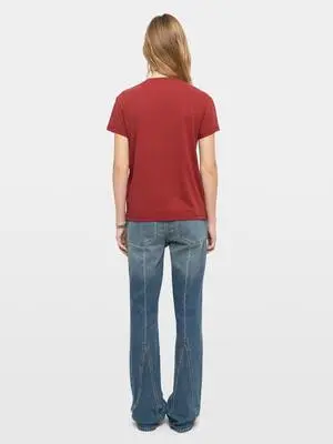 Zadig&Voltaire Walk Cotton T-shirt With Snake Print And Rhinestones