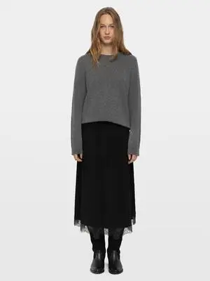 Zadig&Voltaire Jarvis Midi Skirt With Lace Detail - Black