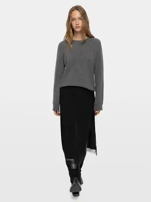 Zadig&Voltaire Jarvis Midi Skirt With Lace Detail - Black