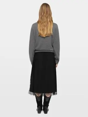 Zadig&Voltaire Jarvis Midi Skirt With Lace Detail - Black