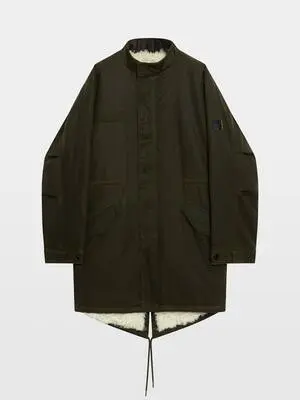 Zadig&Voltaire Waxed Cotton Parka With Faux Fur Lining And Stand Collar