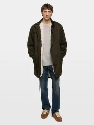 Zadig&Voltaire Waxed Cotton Parka With Faux Fur Lining And Stand Collar