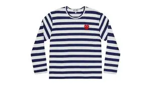 Play Comme Des Garcon Heart Rhinestone P1t805 T-shirt - Navy Blue