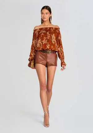 Hemant & Nandita Leya Smocked Off Shoulder Top
