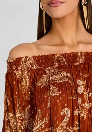 Hemant & Nandita Leya Smocked Off Shoulder Top