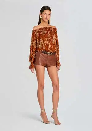 Hemant & Nandita Leya Smocked Off Shoulder Top