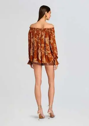 Hemant & Nandita Leya Smocked Off Shoulder Top
