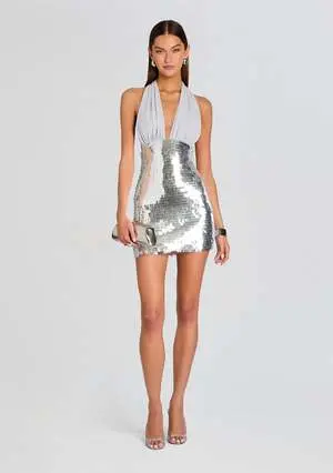 Retrofete Hepburn Sequin Dress - Greige