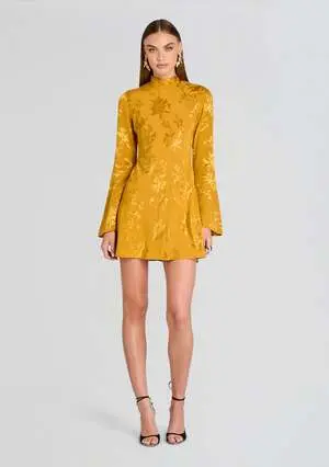 Hemant & Nandita Xyra Biased Mini Dress - Gold