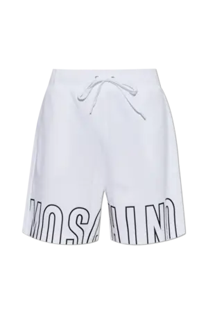 Moschino Shorts With Printed Logo - White