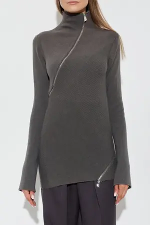 Attico Turtleneck Sweater With Decorative Zippers