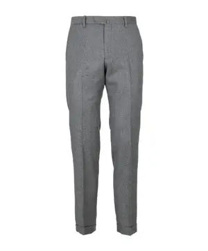 BRIGLIA 1949 Cuffed Wool Trousers - Grey