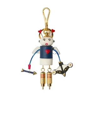 Prada Robot Keychain Charm - Bright Blue/white