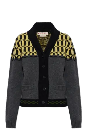 Marni Wool Cardigan With Pockets - Multicolour