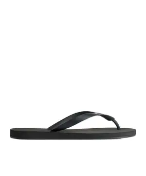 Balenciaga Logo Printed Thong Sandals - Black